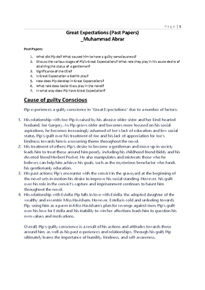 HSC Module B - Great Expectations - Edited - How does the author of your prescribed text ...