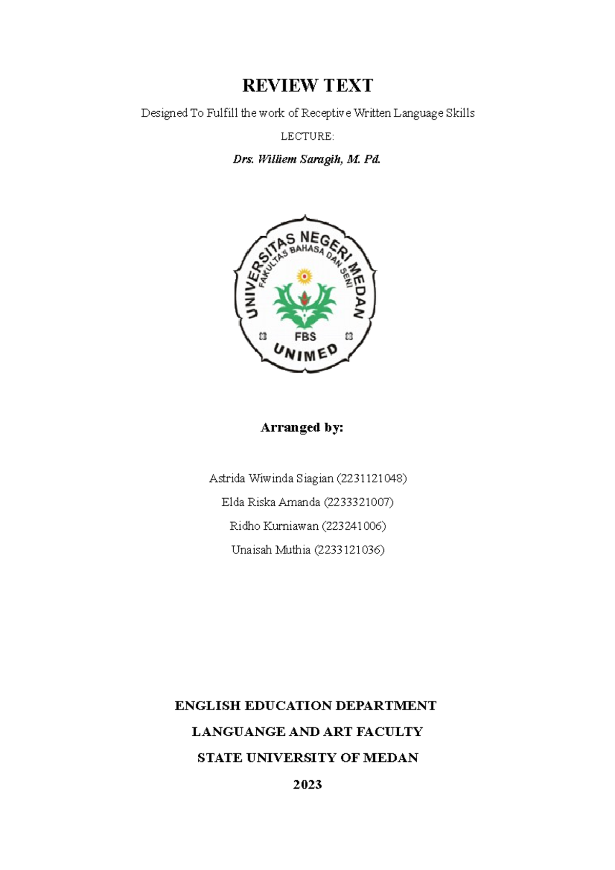 Review Text (Kel.10) - REVIEW TEXT Designed To Fulfill the work of ...