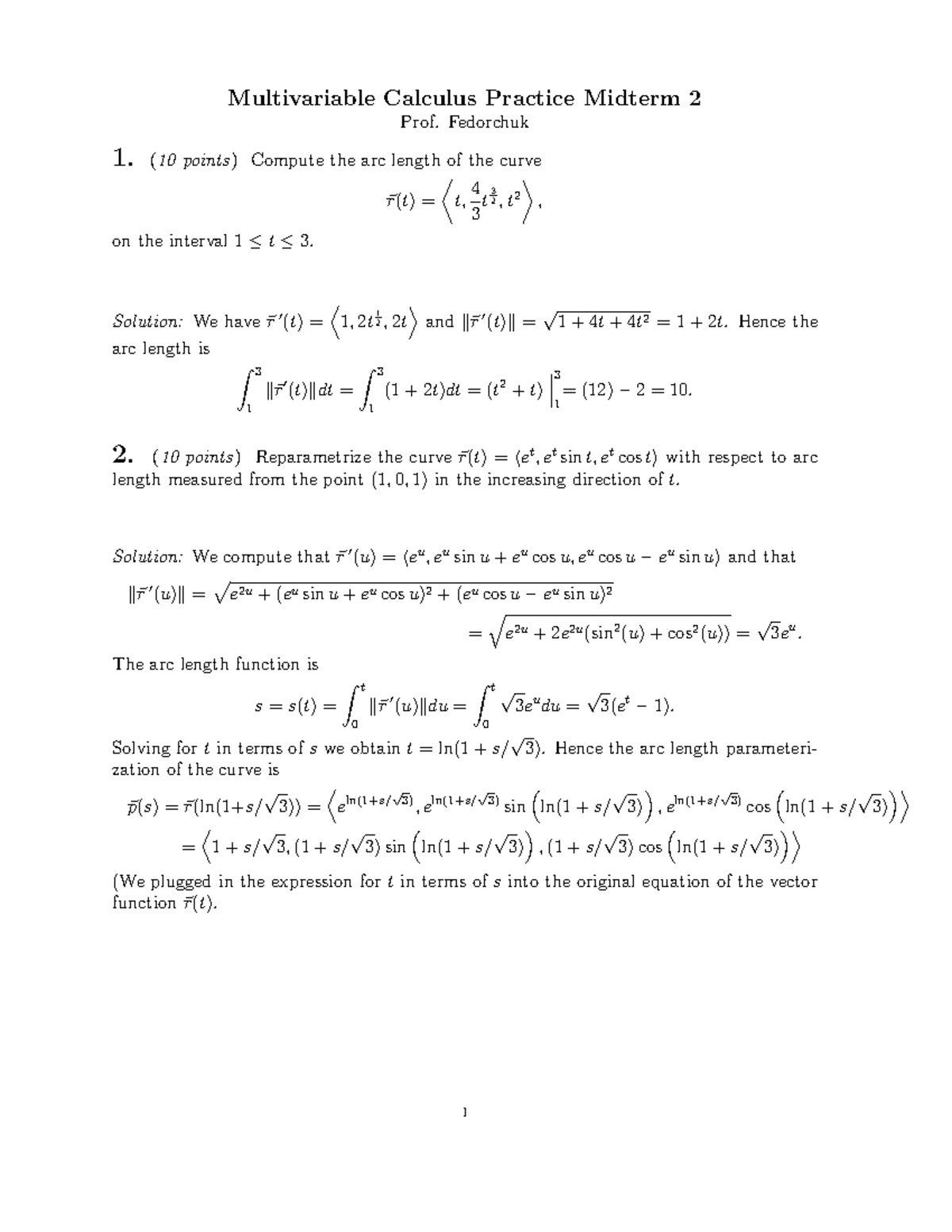 Midterm 26 November 2016, questions and answers - Multivariable ...