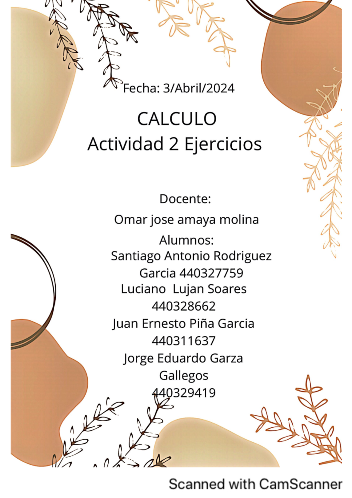 Actividad 2 ejercicios calculo - Calculo - Studocu