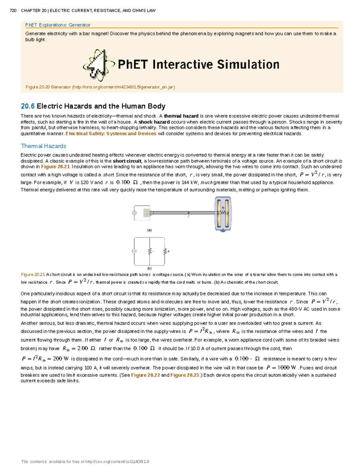 Electricity and the Body - PhET Explorations: Generator Generate ...