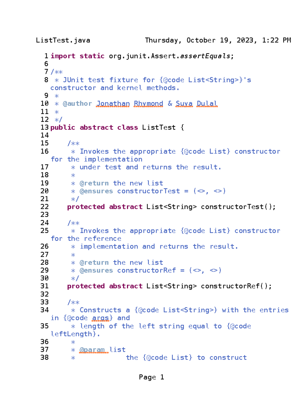 List Test - List 3 implementation test case - 1 import static org.junit ...