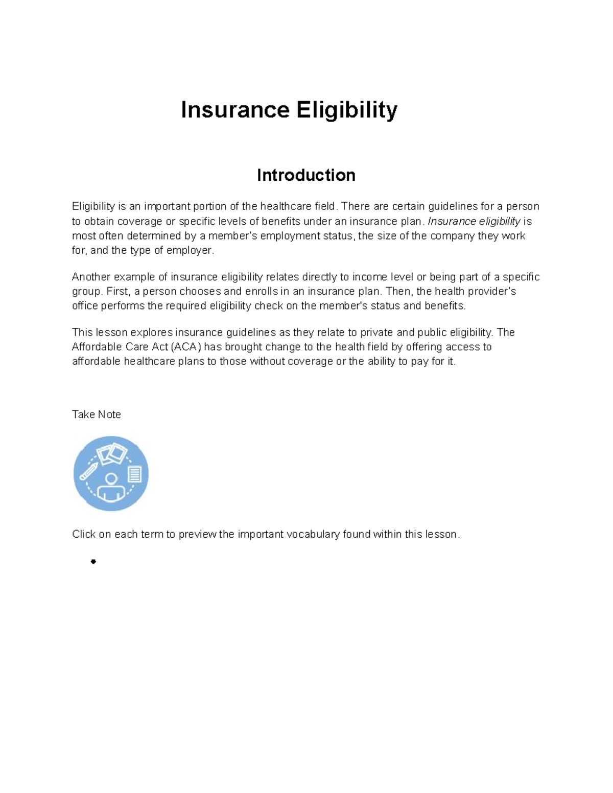 Insurance Eligibility - Insurance Eligibility Introduction Eligibility ...