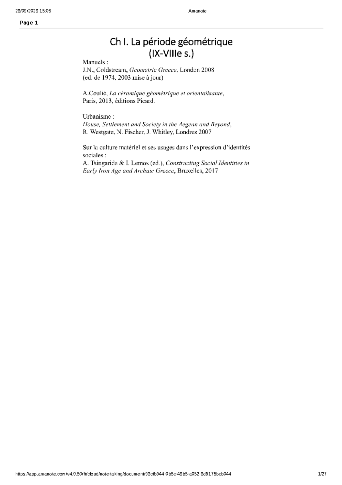 Monde Grec Période géométrique - Introduction : l’effondrement des ...