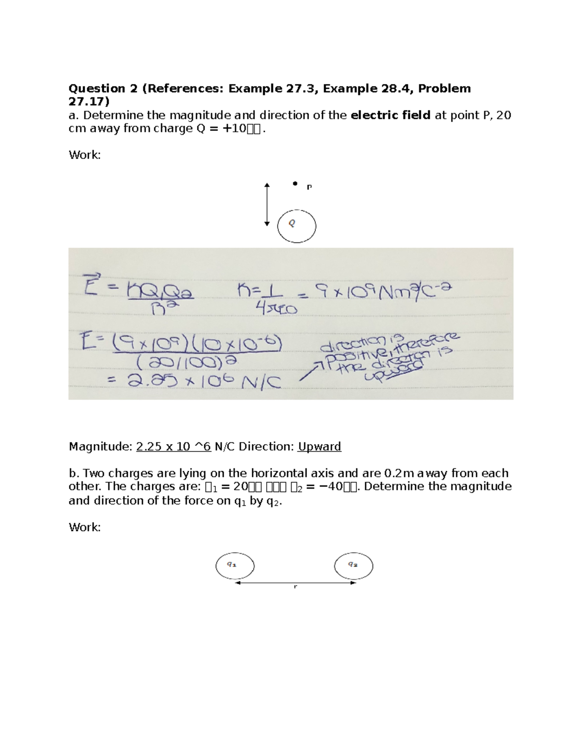 Project 2 Q2 Physics - Question 2 (References: Example 27, Example 28 ...