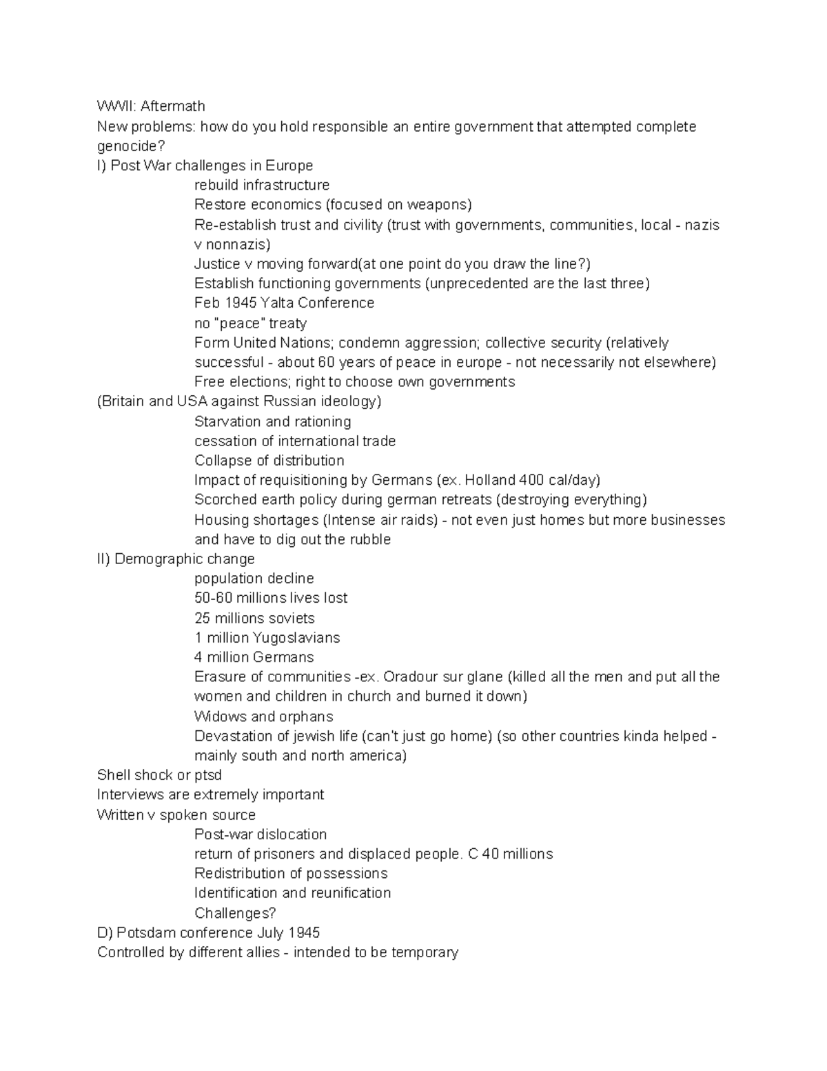 WWII Aftermath - explains the shortages and demographic changes in ...
