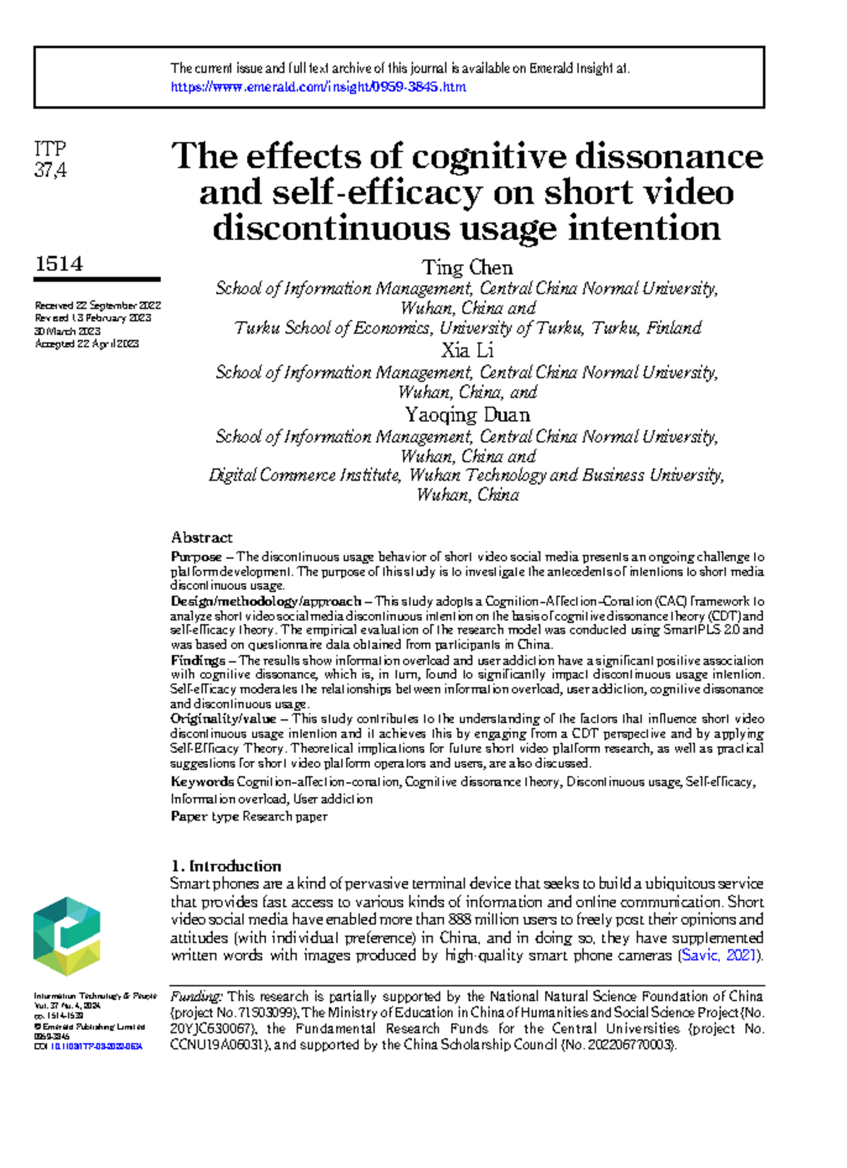 The effects of cognitive dissonance - The purpose of this study is to ...