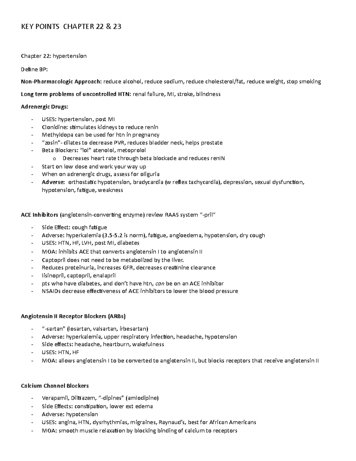 Key Points Chapter 22 & 23 - KEY POINTS CHAPTER 22 & 23 Chapter 22 ...