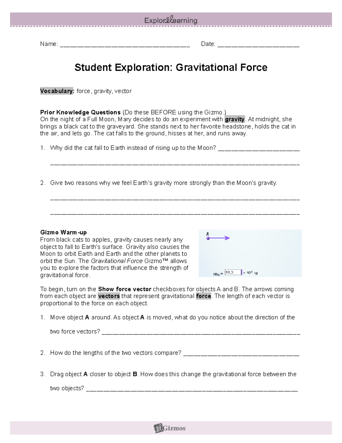 Gravitational Force SE - Studocu