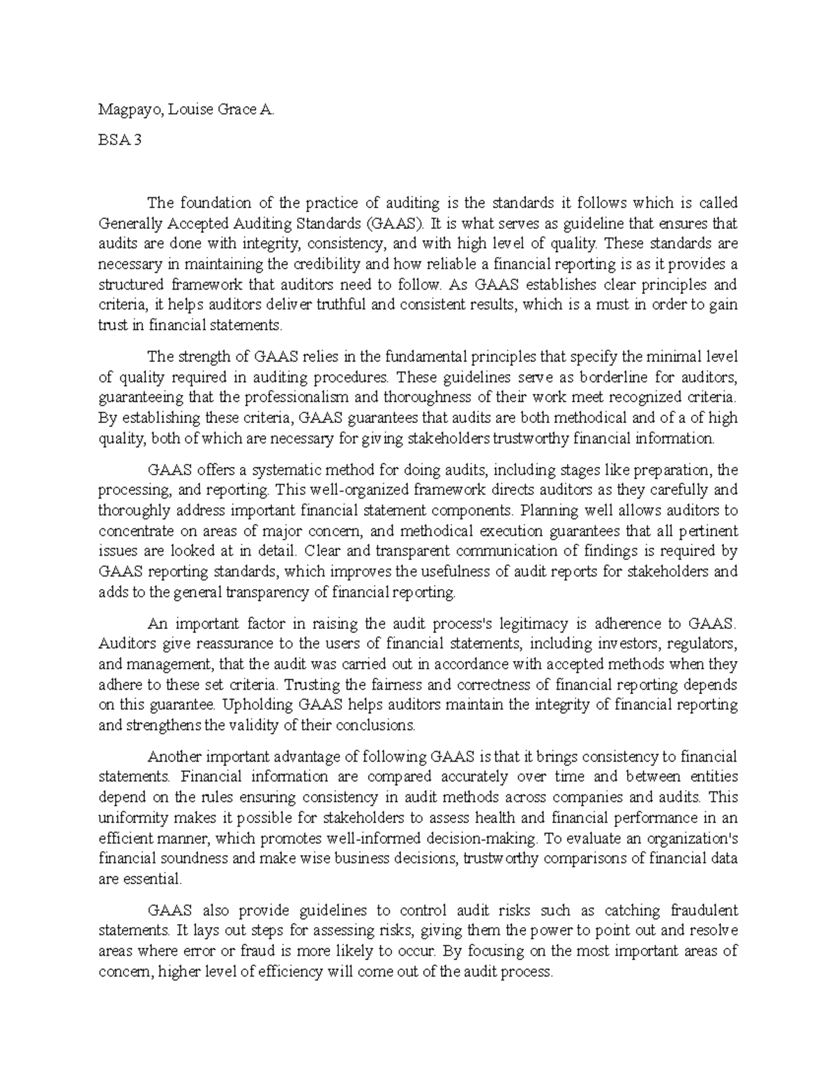 Activity 2 - essay - Magpayo, Louise Grace A. BSA 3 The foundation of ...