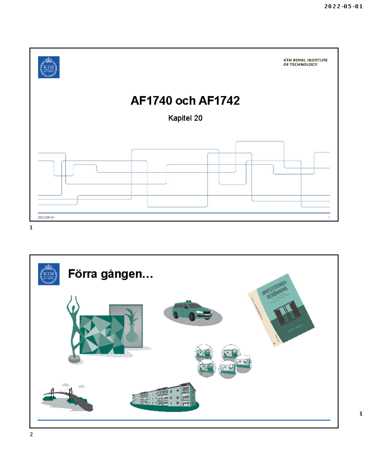 5. Investeringskalkylering 220502 - Förra gången... - AF1740 och AF ...