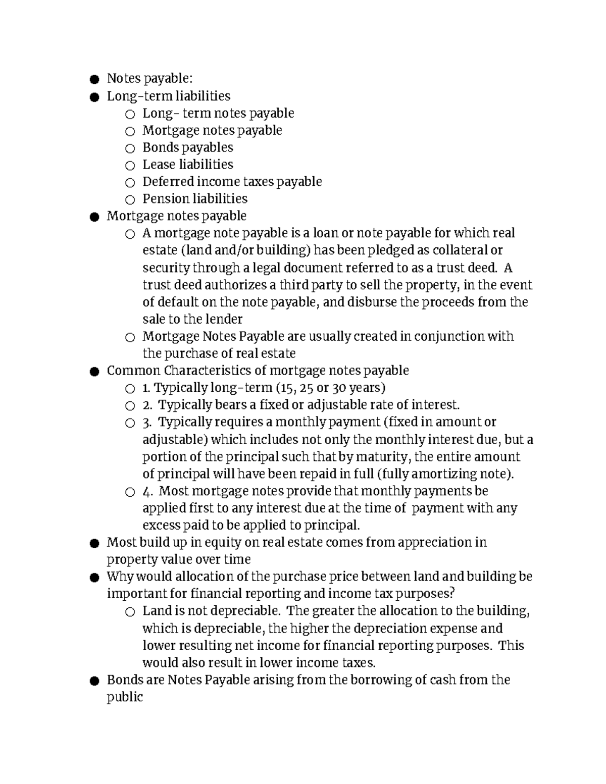 Week 11 - Paige H - Notes payable: Long-term liabilities Long- term ...