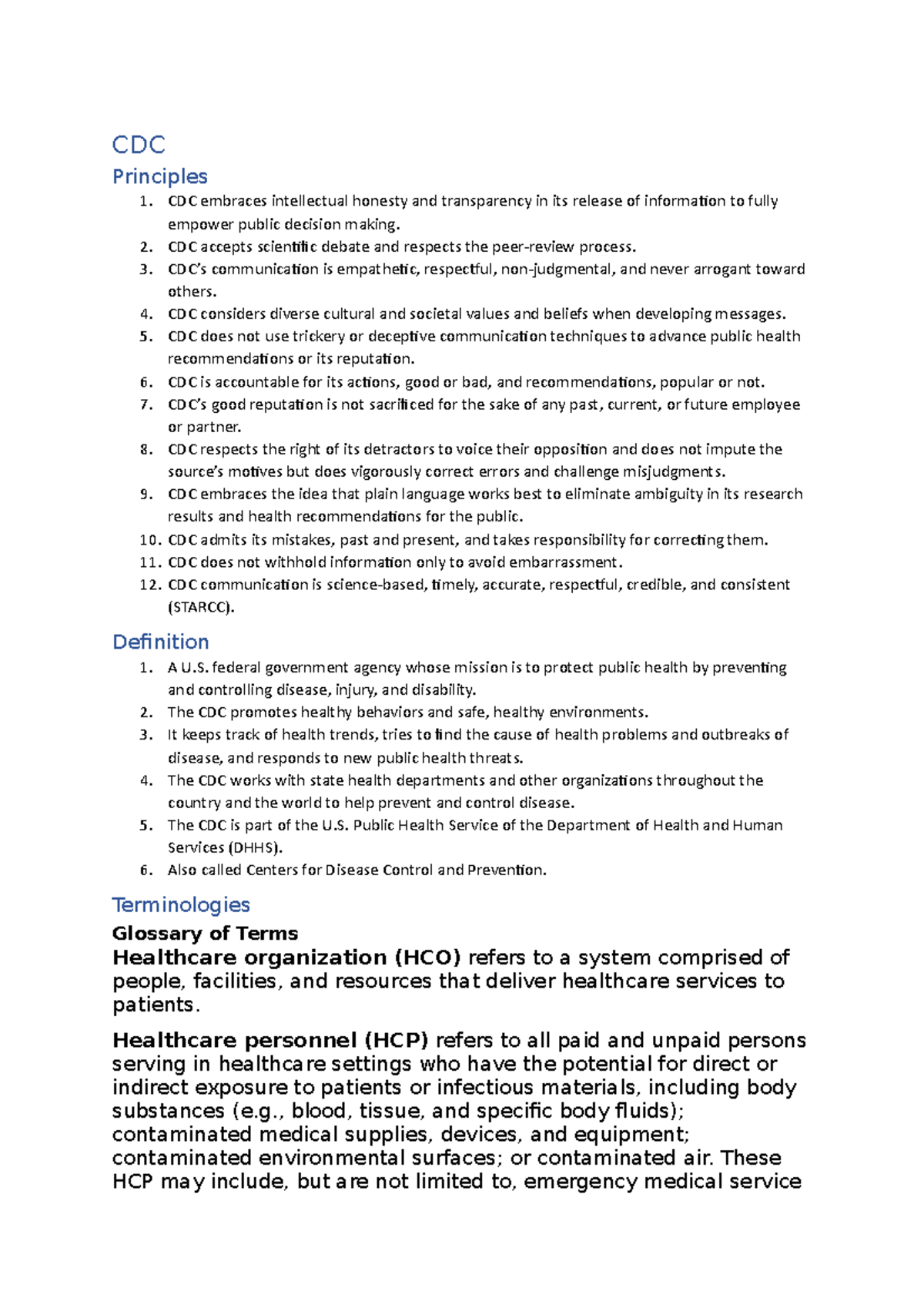 CDC : Principles , Definition - CDC Principles 1. CDC embraces ...