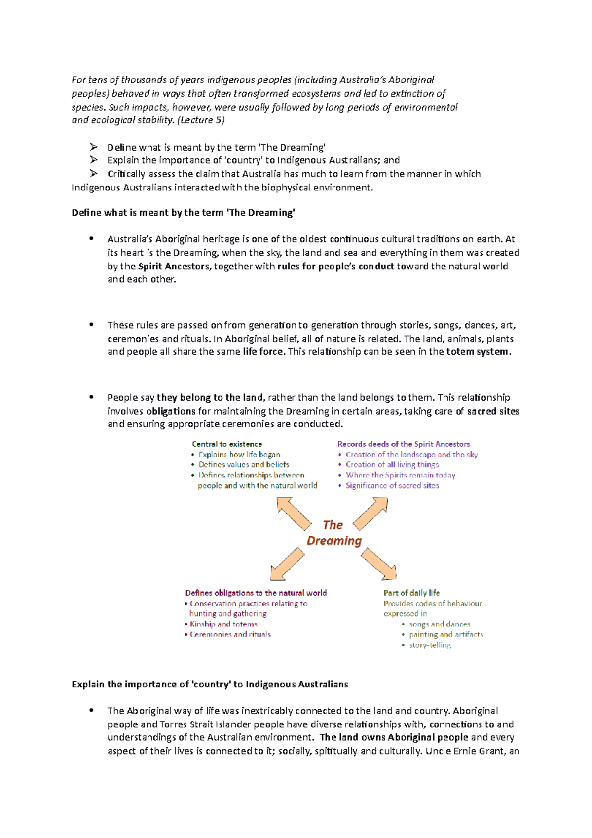 Lecture note - exam preparation - For tens of thousands of years ...