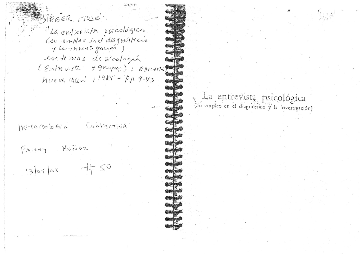 La entrevista psicológica. José Bleger - 2x107 BIEGER Jose psicological ...