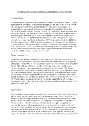 Wjec Criminology Unit 1 AC 1.1 - Moral Crime paragraph - Unit 1 ...