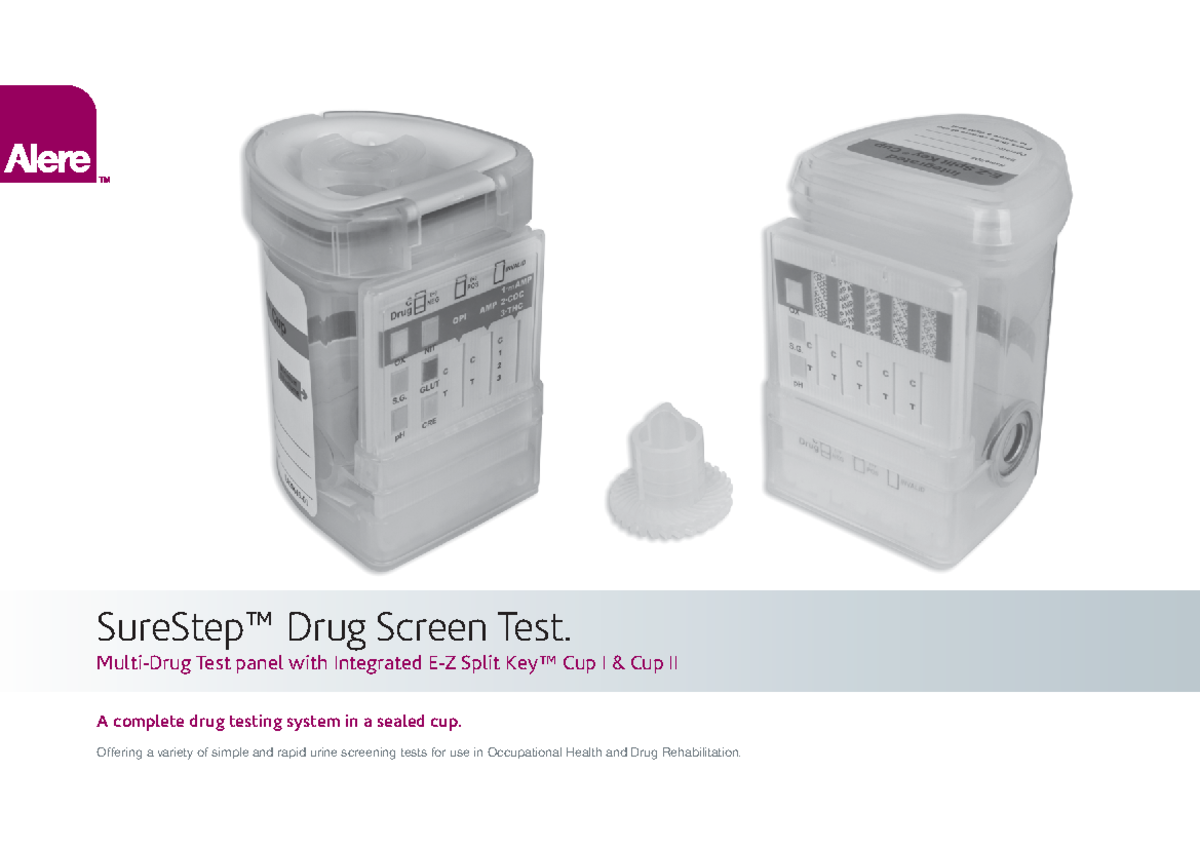 Surestep - Drug Screen Test. Test panel with Integrated Split Cup I Cup ...