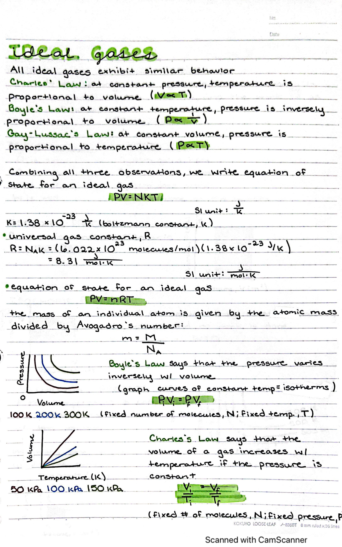 Ideal gases notes - PY 2404 - Studocu