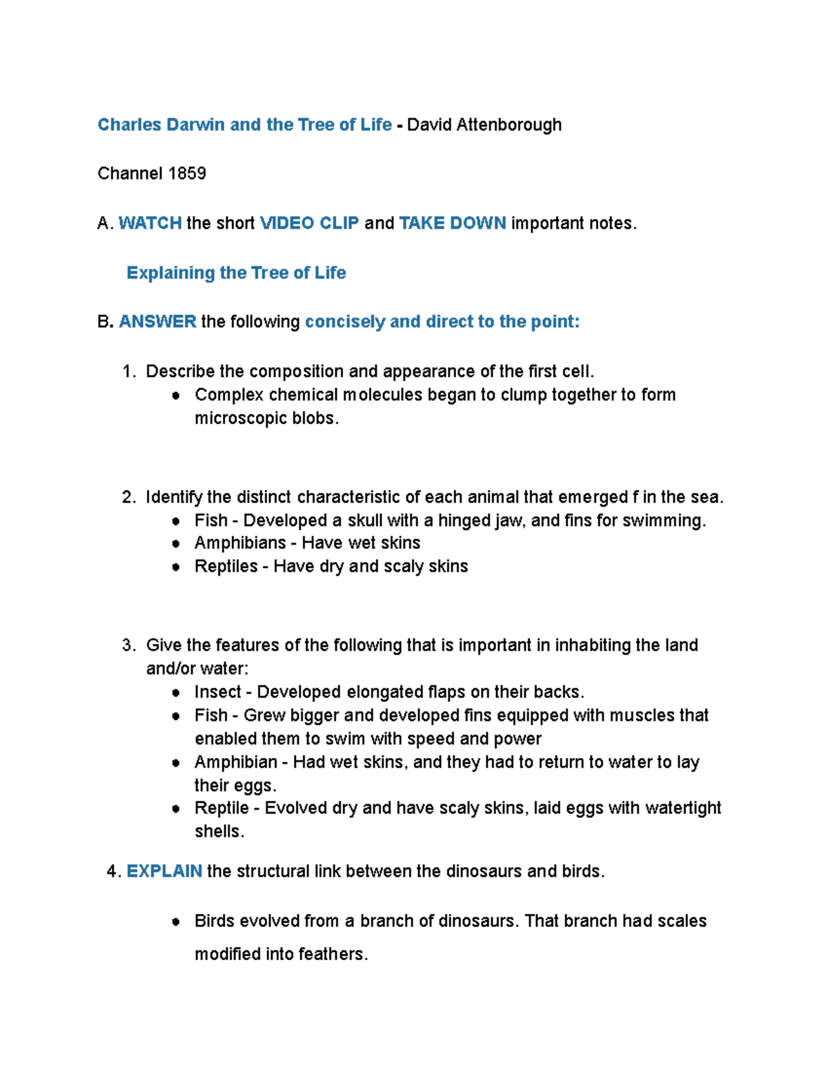 General zoology - Charles Darwin and the Tree of Life - David ...