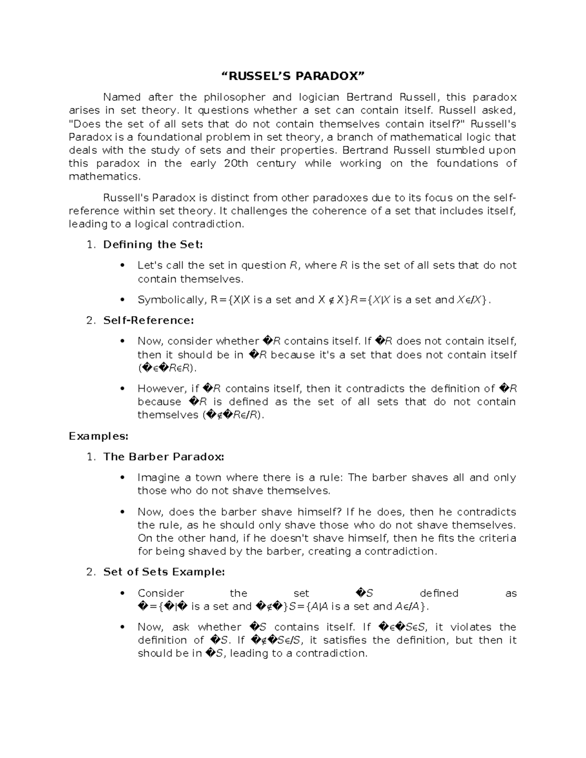 Inbound 714260148787159096 - “RUSSEL’S PARADOX” Named after the ...