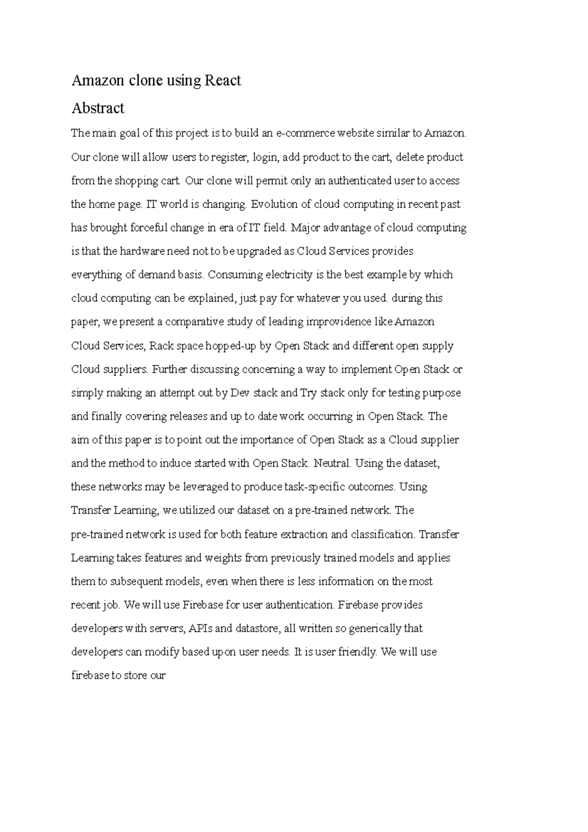 Amazon clone using React-1 - Amazon clone using React Abstract The main ...