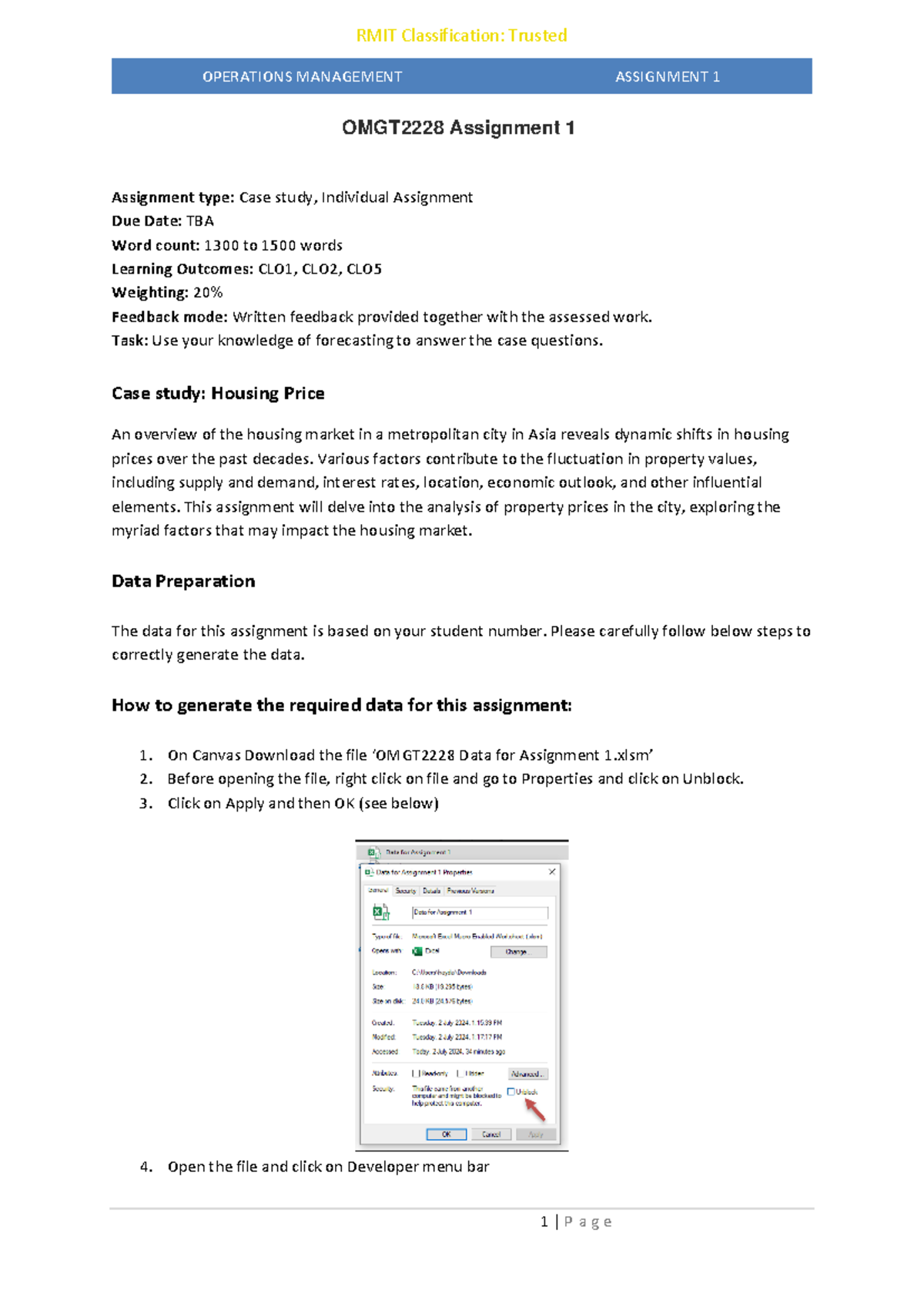 Assignment 1 OMGT2228 Sem 2 2024 - OPERATIONS MANAGEMENT ASSIGNMENT 1 ...
