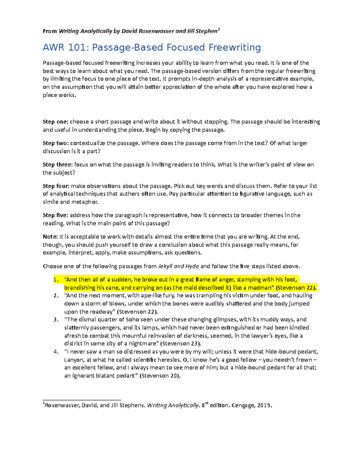 Passage-based focused freewriting Carew Murder - From Writing ...