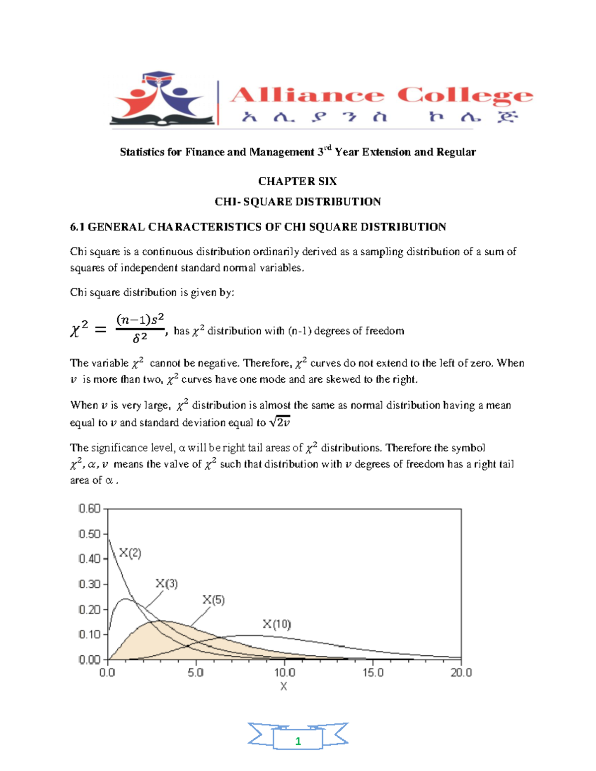 Chapter Six Statistics For Finance And Management 3rd Year Extension