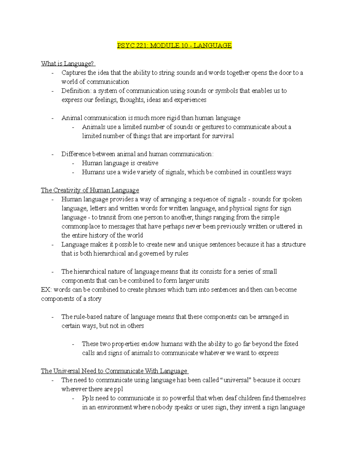 Module 10 - Notes from textbook week 10 - PSYC 221: MODULE 10 ...