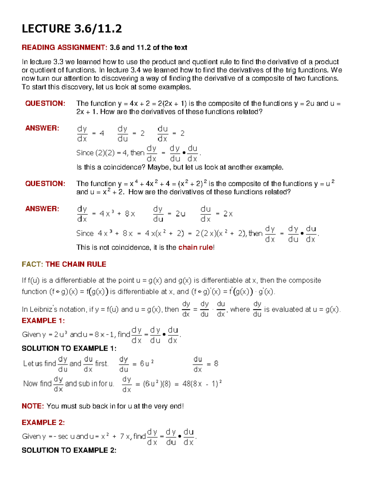 Lecture 36 112 - werwer - LECTURE 3/11. READING ASSIGNMENT: 3 and 11 of the text In lecture 3 we ...
