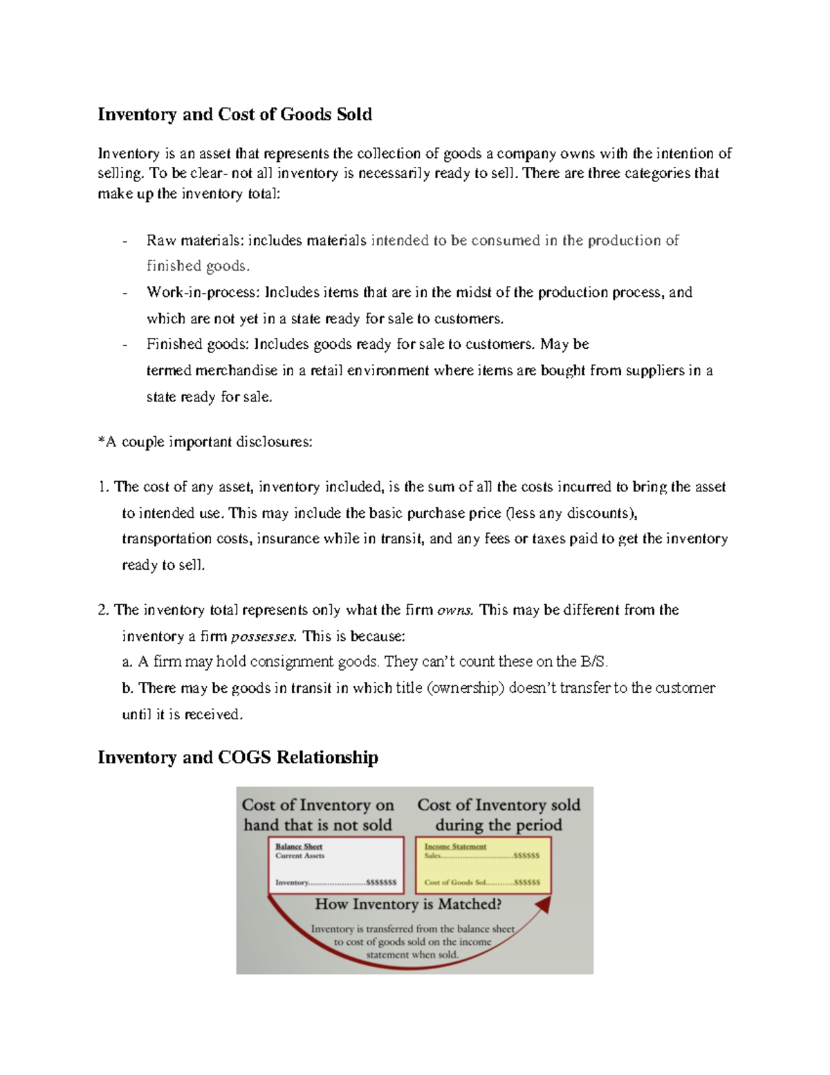 Section 6- Inventory and COGS - Inventory and Cost of Goods Sold ...