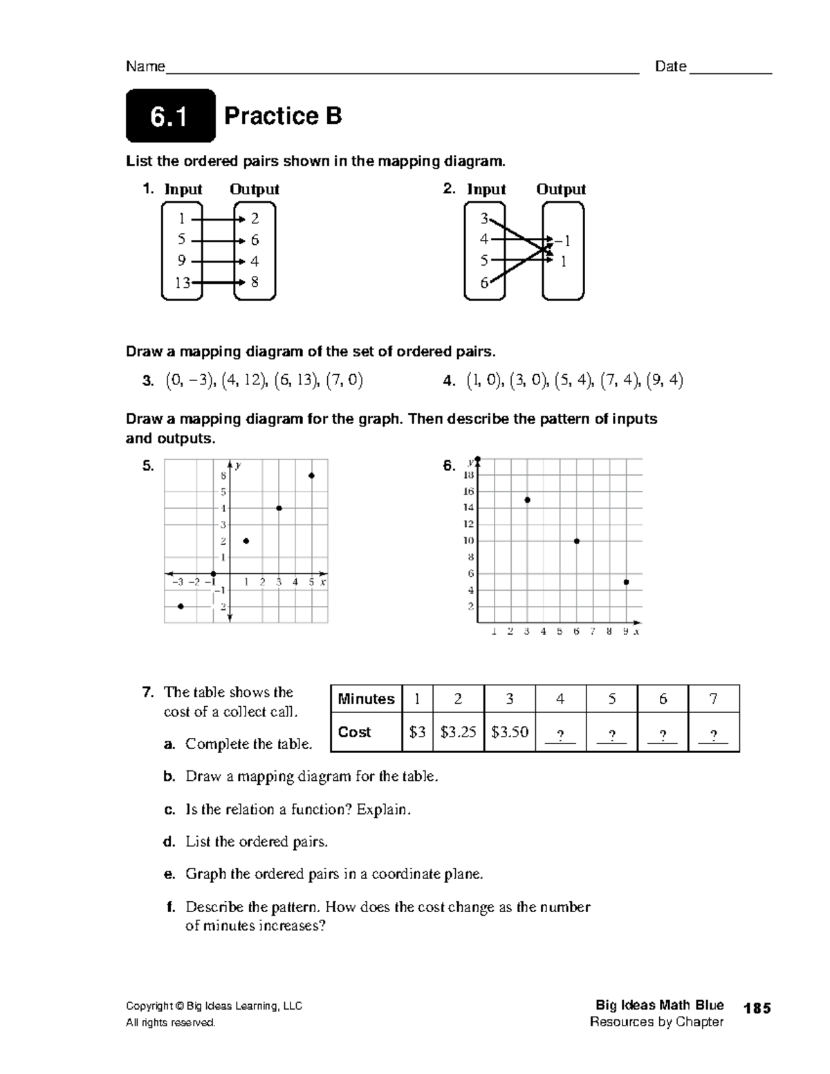 6.1 practice - chicken tenfers - Copyright © Big Ideas Learning, LLC ...