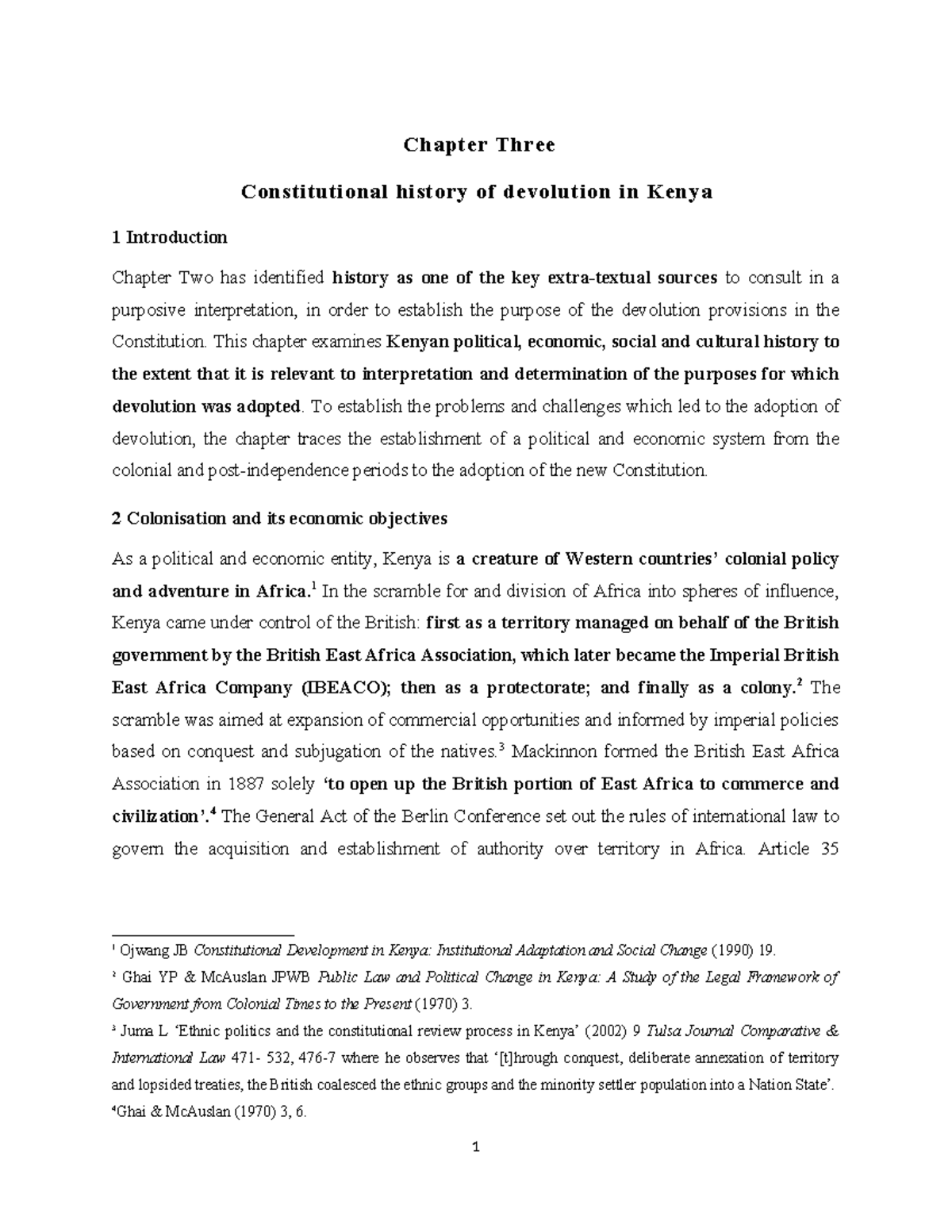 Constitutional history of devolution in Kenya - This chapter examines Kenyan political, economic ...