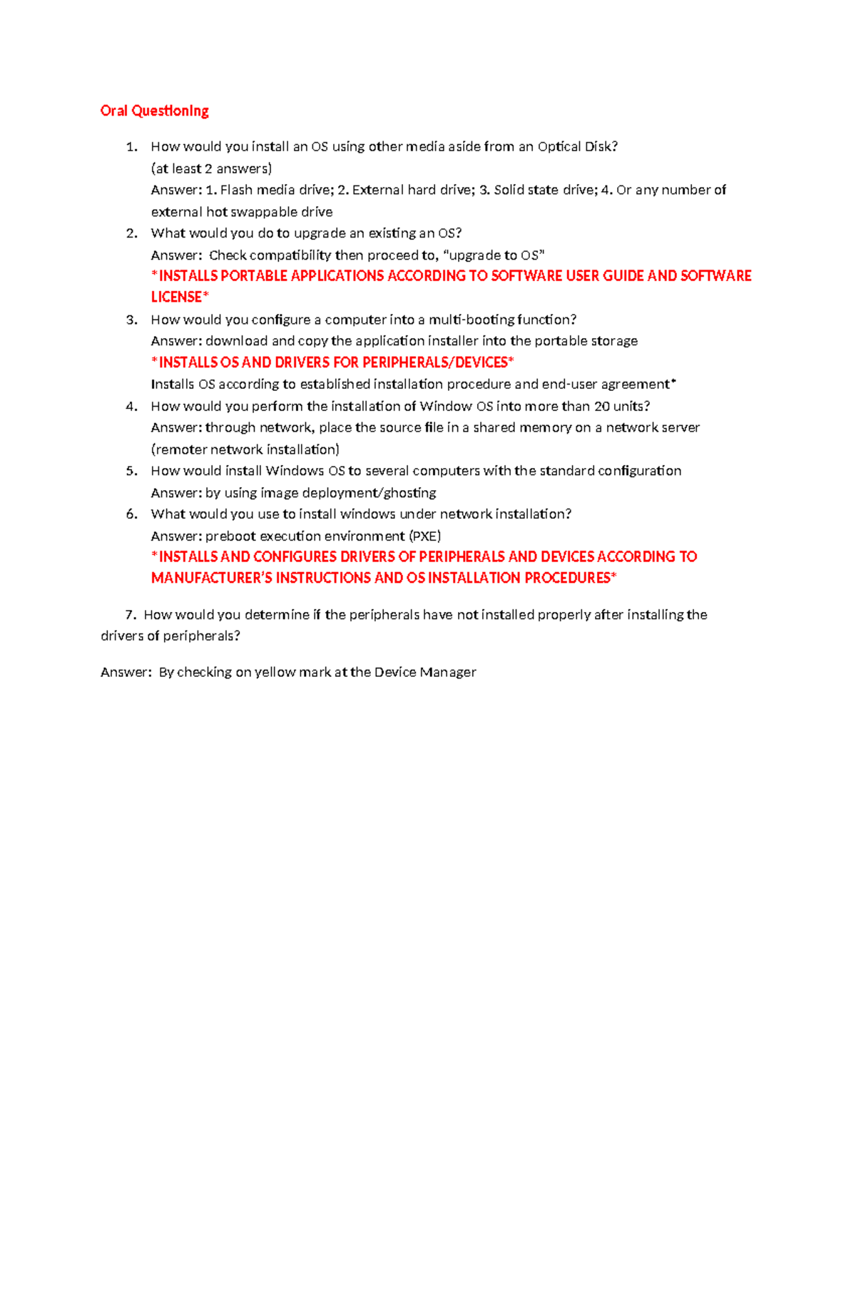 Oral Questioning CSS - guide only - Oral Questioning 1. How would you ...