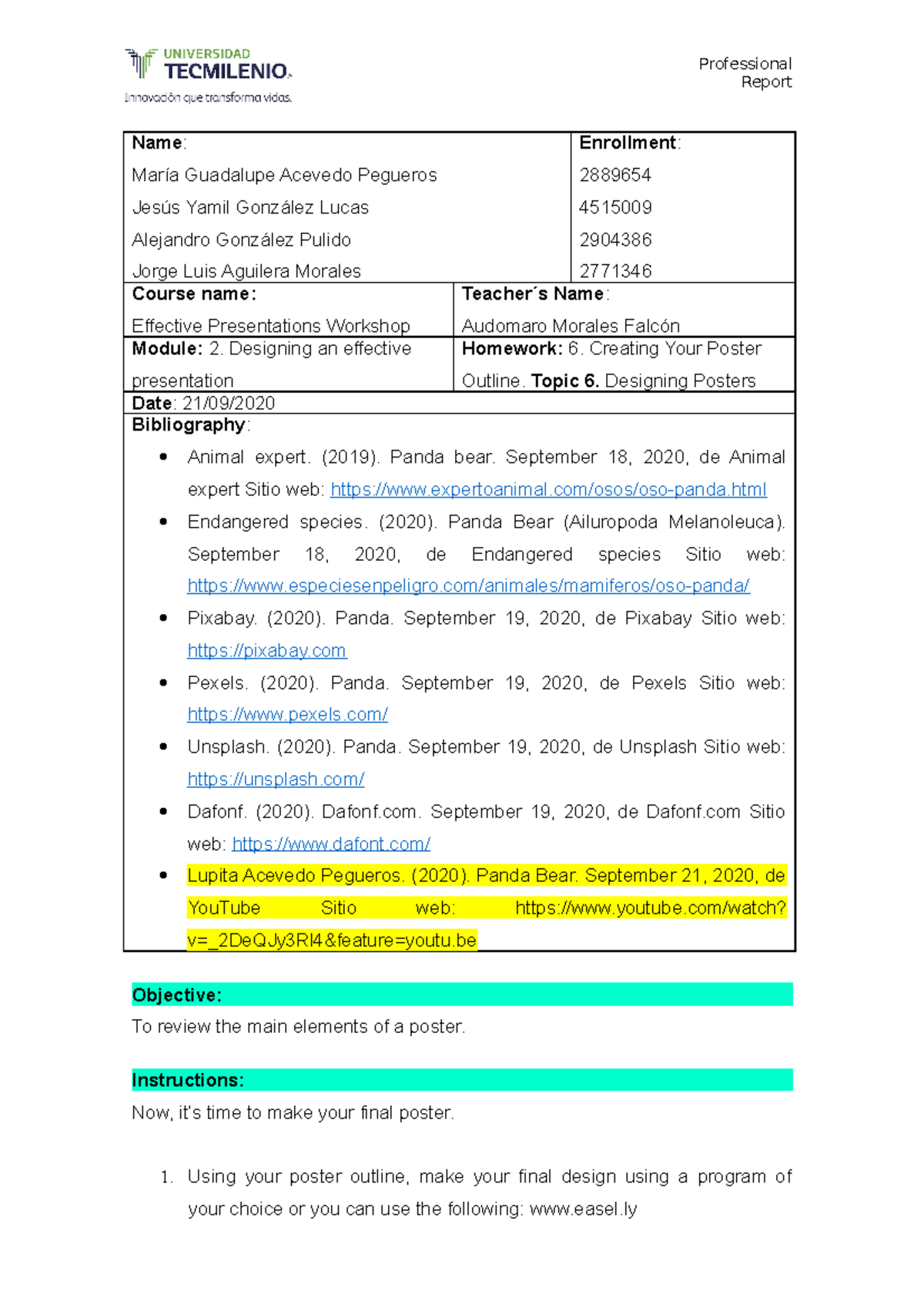 Homework 6 nmnmn - Report Name : María Guadalupe Acevedo Pegueros Jesús ...