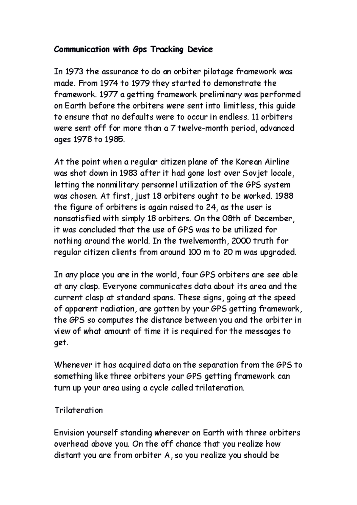 Communication with Gps Tracking Device - From 1974 to 1979 they started ...