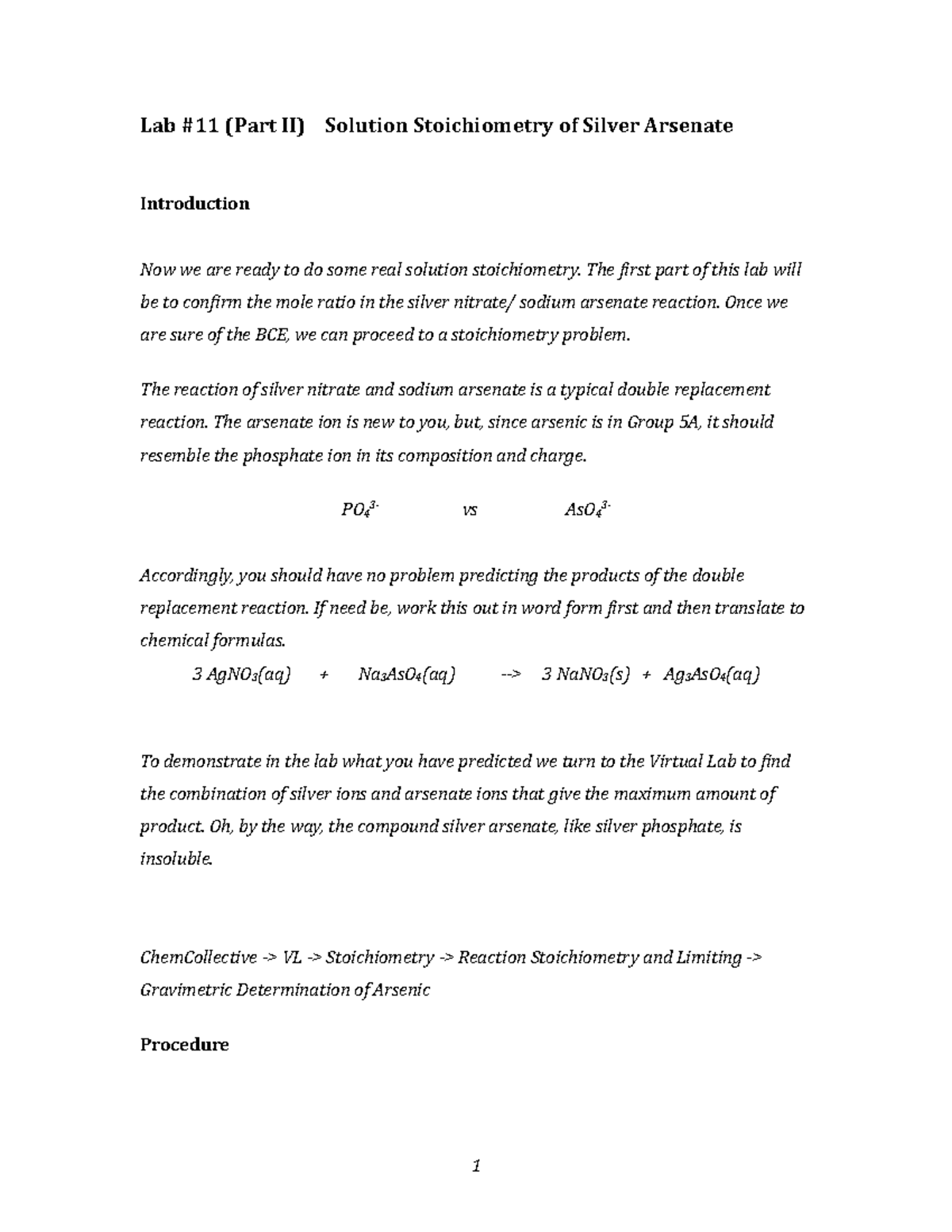 Lab #12-2 Solution Stoichiometry Sp21 - Lab #11 (Part II) Solution ...