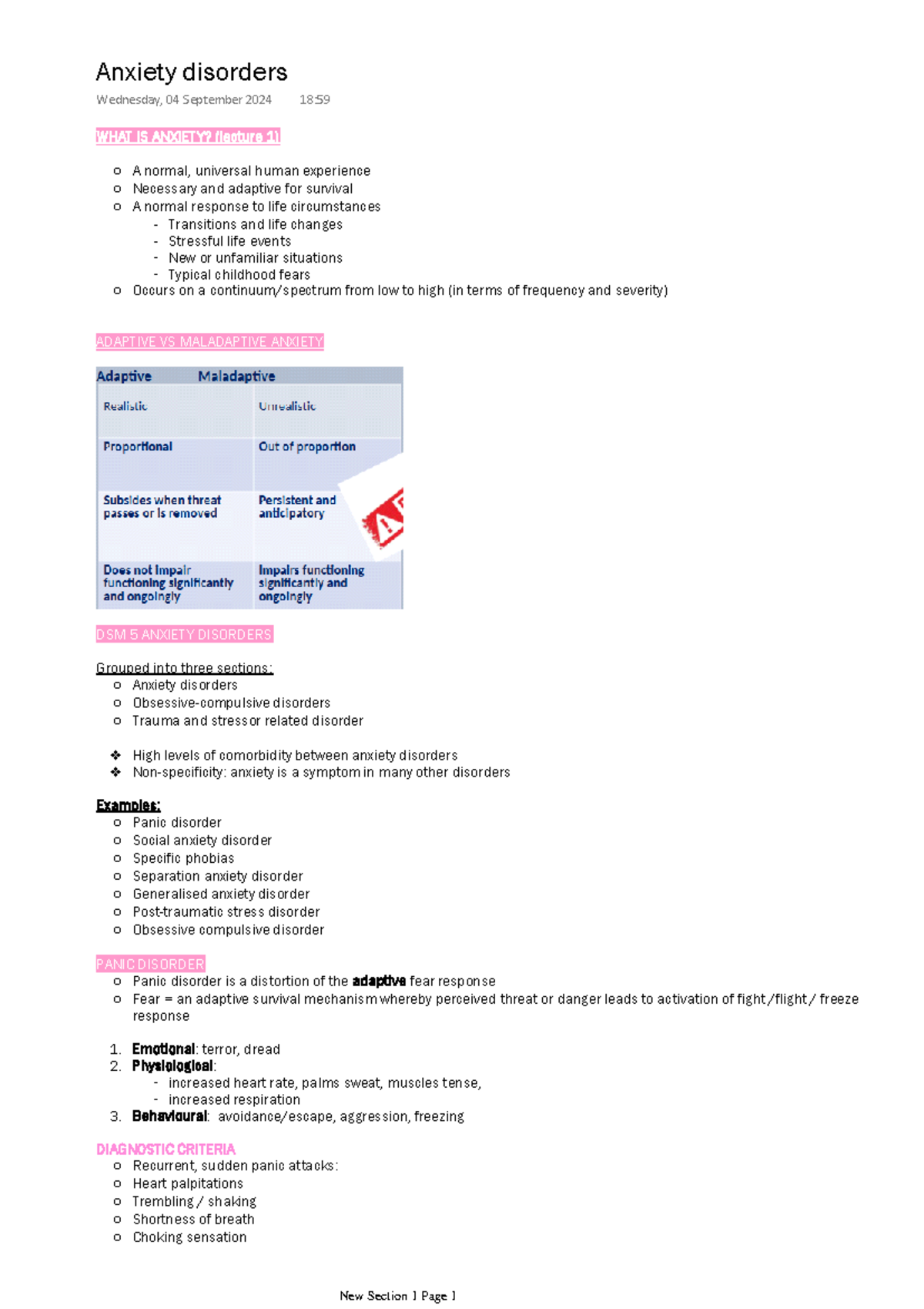 Anxiety disorders - idk - WHAT IS ANXIETY? (lecture 1) A normal ...