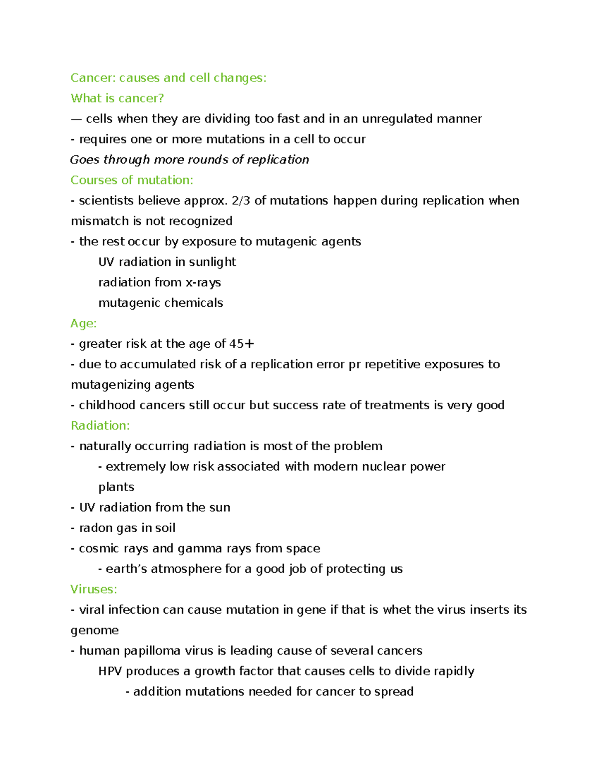BSC 170 10-24-22 - Instructor: Wade Nichols - Cancer: causes and cell ...