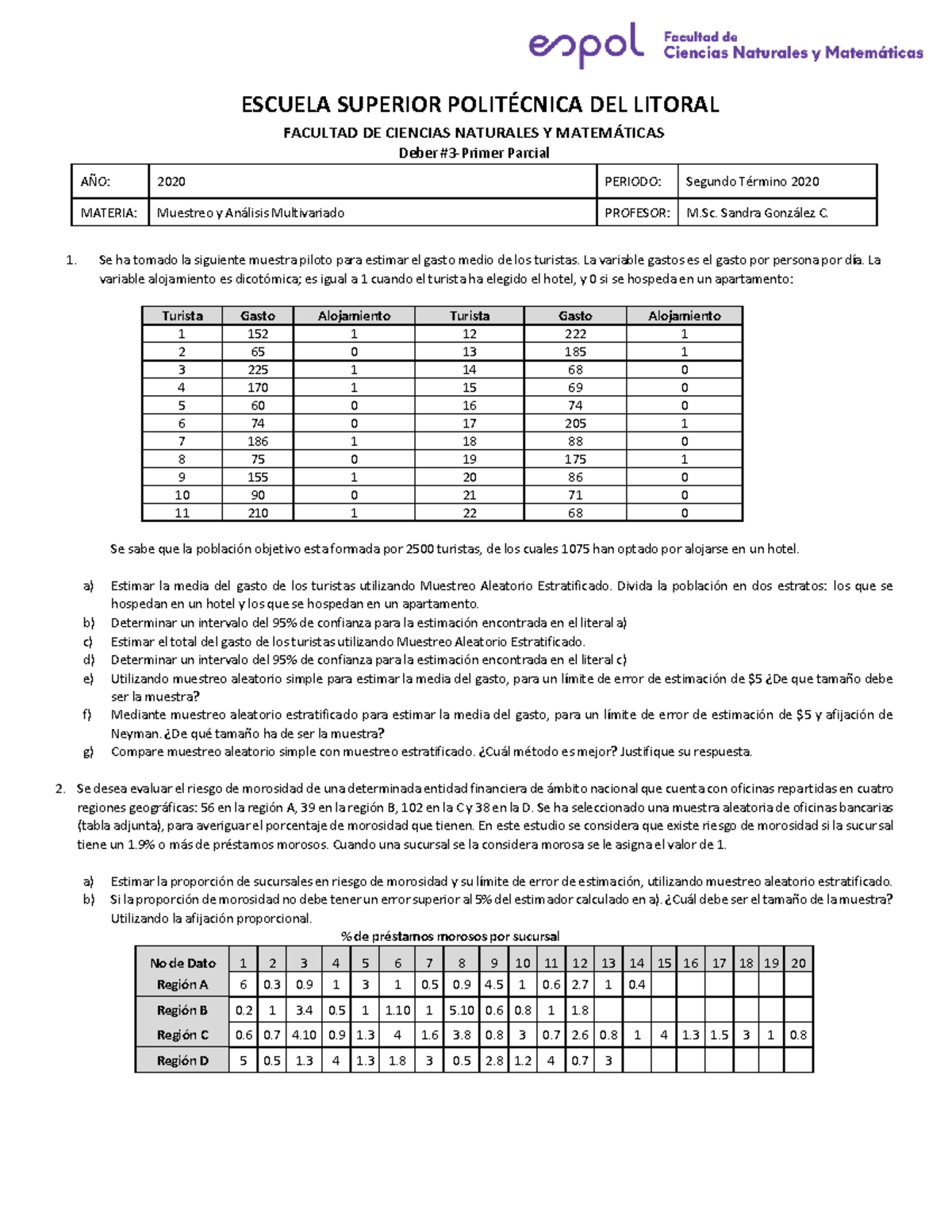 Deber 3 Primer Parcial - Warning: TT: undefined function: 32 ESCUELA SUPERIOR POLITÉCNICA DEL ...