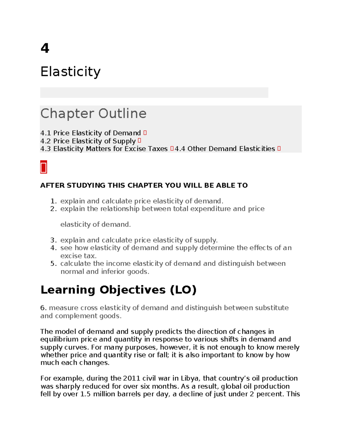 Elasticity - Notes and exam review - 4 Elasticity Chapter Outline 4 ...