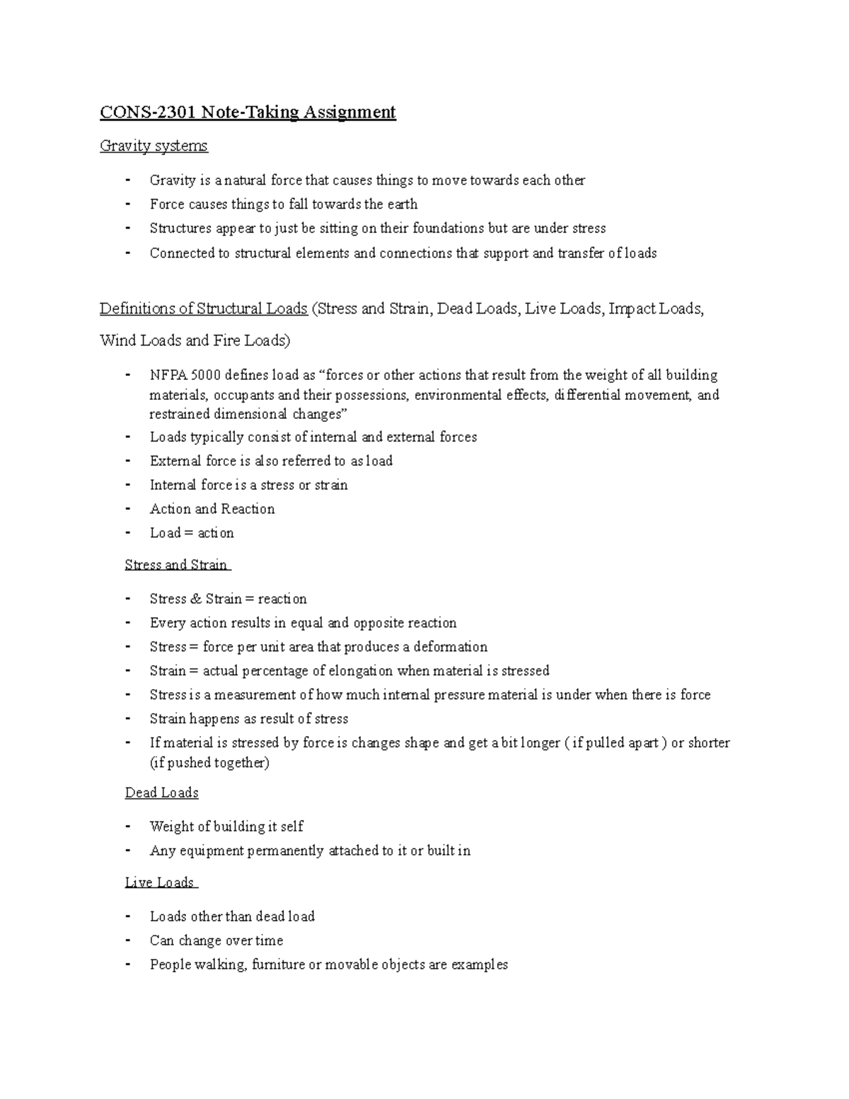 CONS note taking assignment - CONS-2301 Note-Taking Assignment Gravity ...