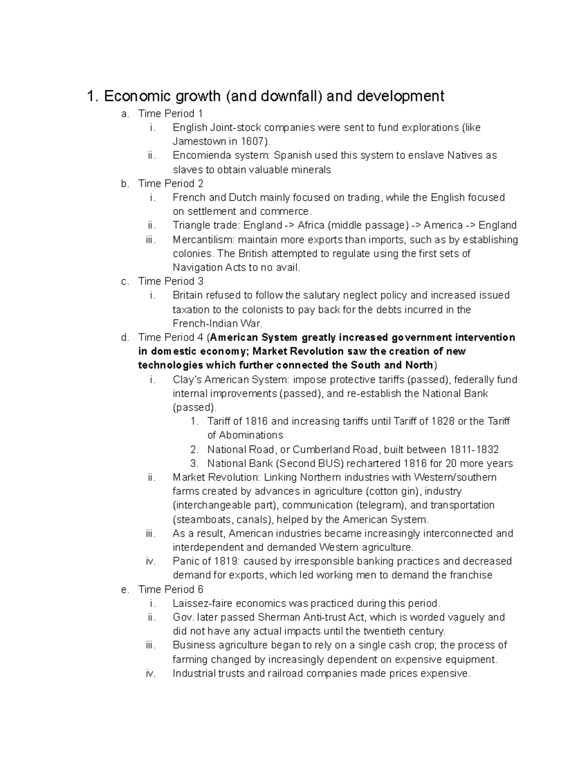 Trends in Apush - 1. Economic growth (and downfall) and development a ...