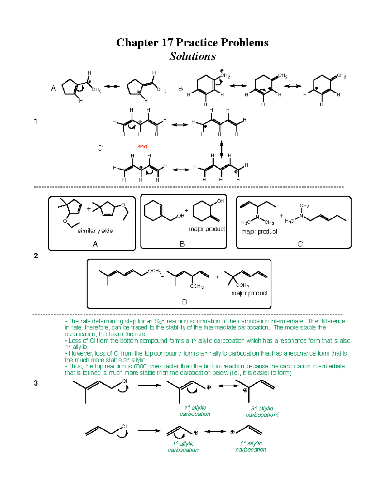 Chapter 17 Practice - Chapter 17 Practice Problems Solutions CH 3 H CH ...