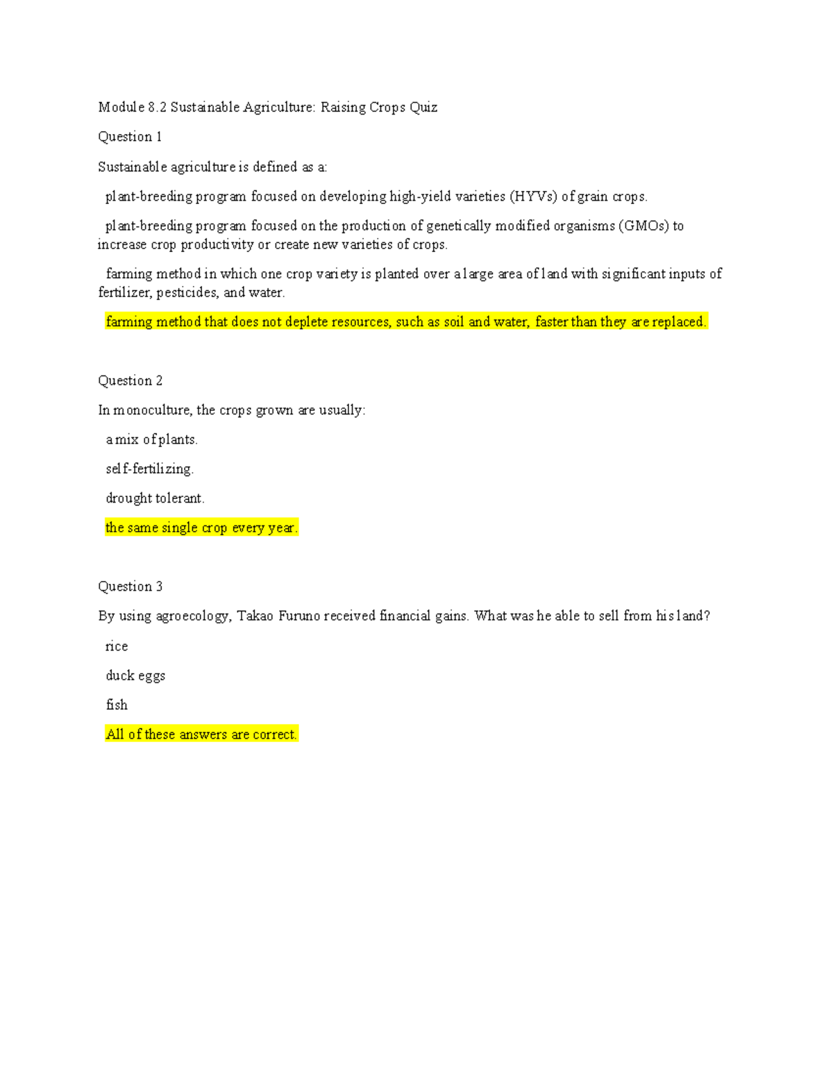 Module 8.2 Sustainable Agriculture Raising Crops Quiz - plant-breeding ...