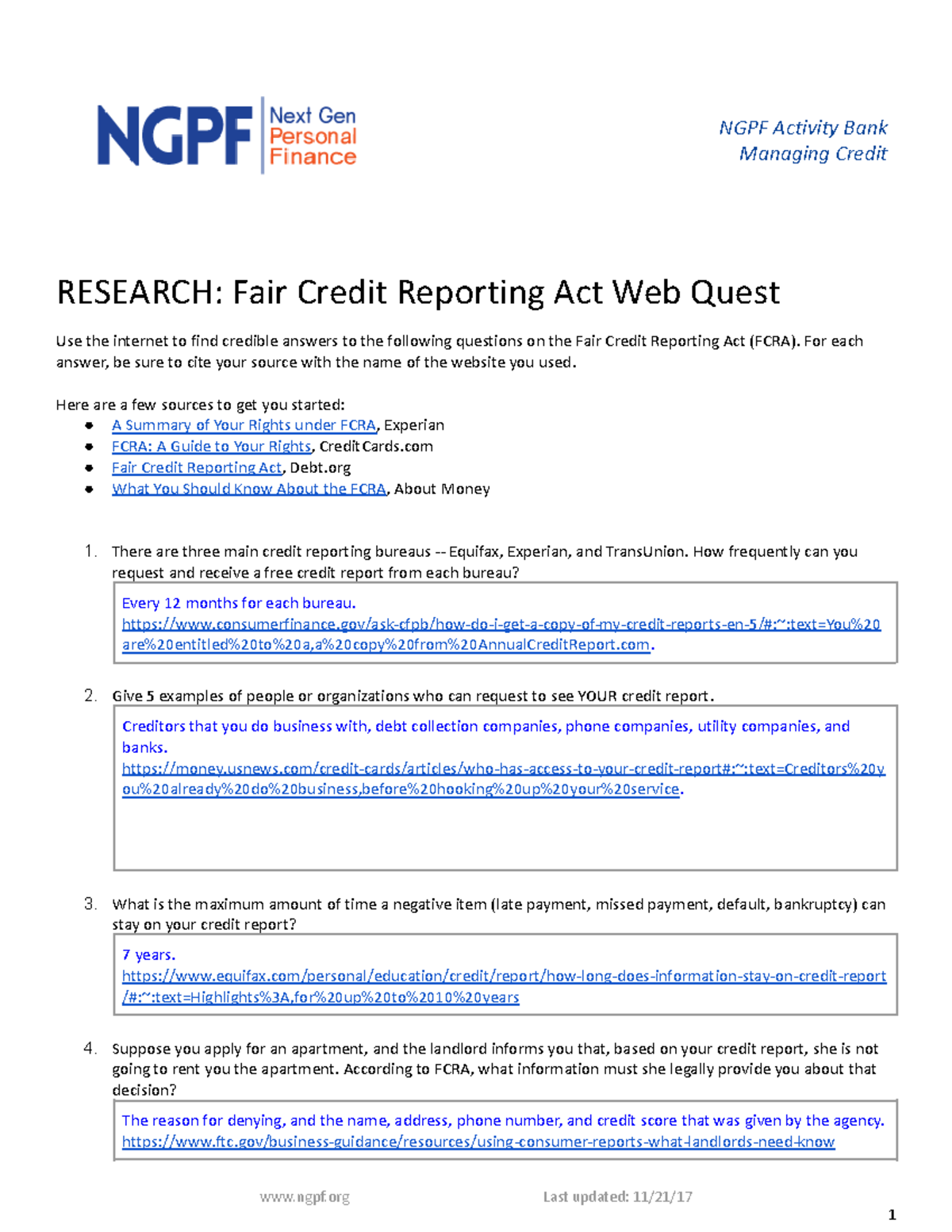Box 6 Research Fair Credit Reporting Act Web Quest - NGPF Activity Bank ...