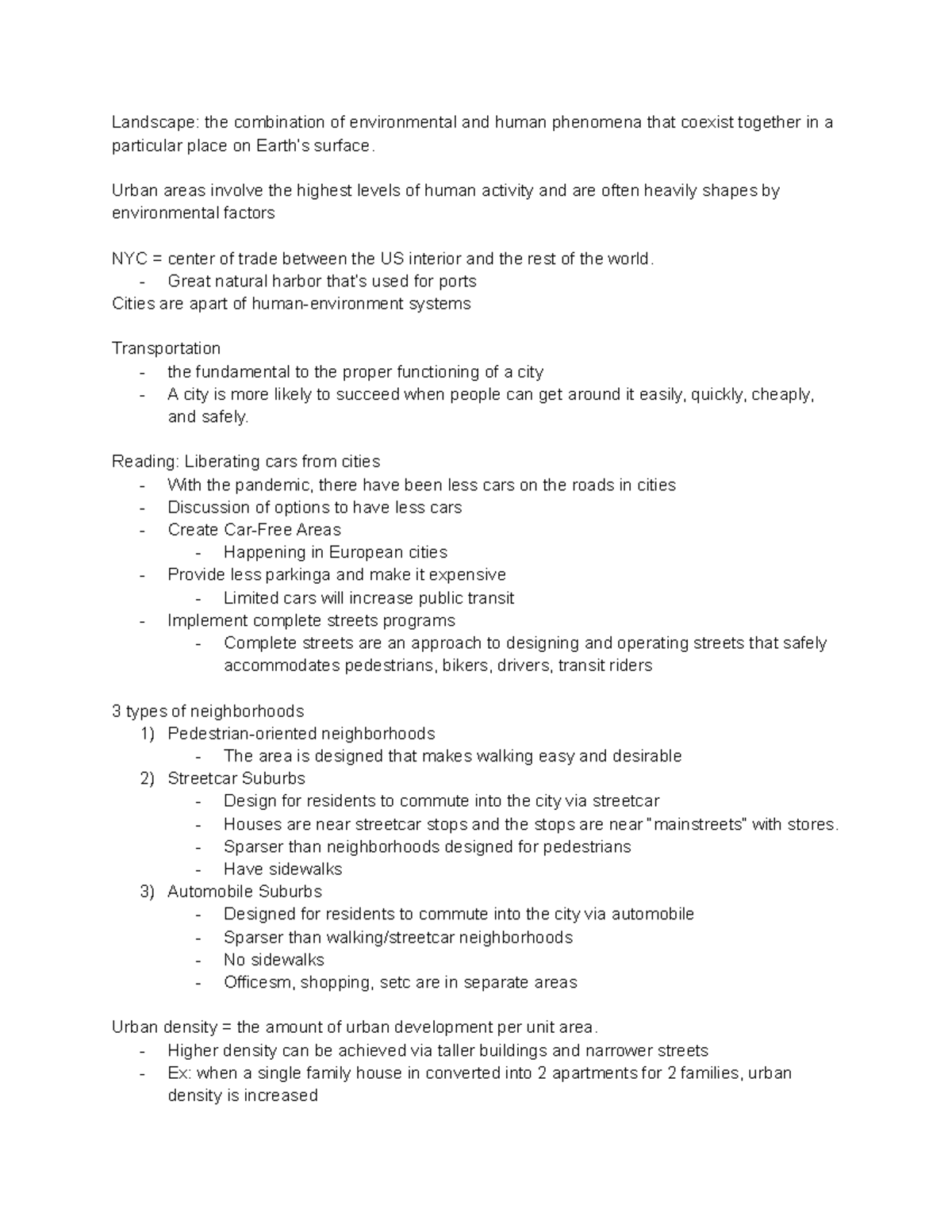 Module 7 - Lecture notes 7 - Landscape: the combination of ...