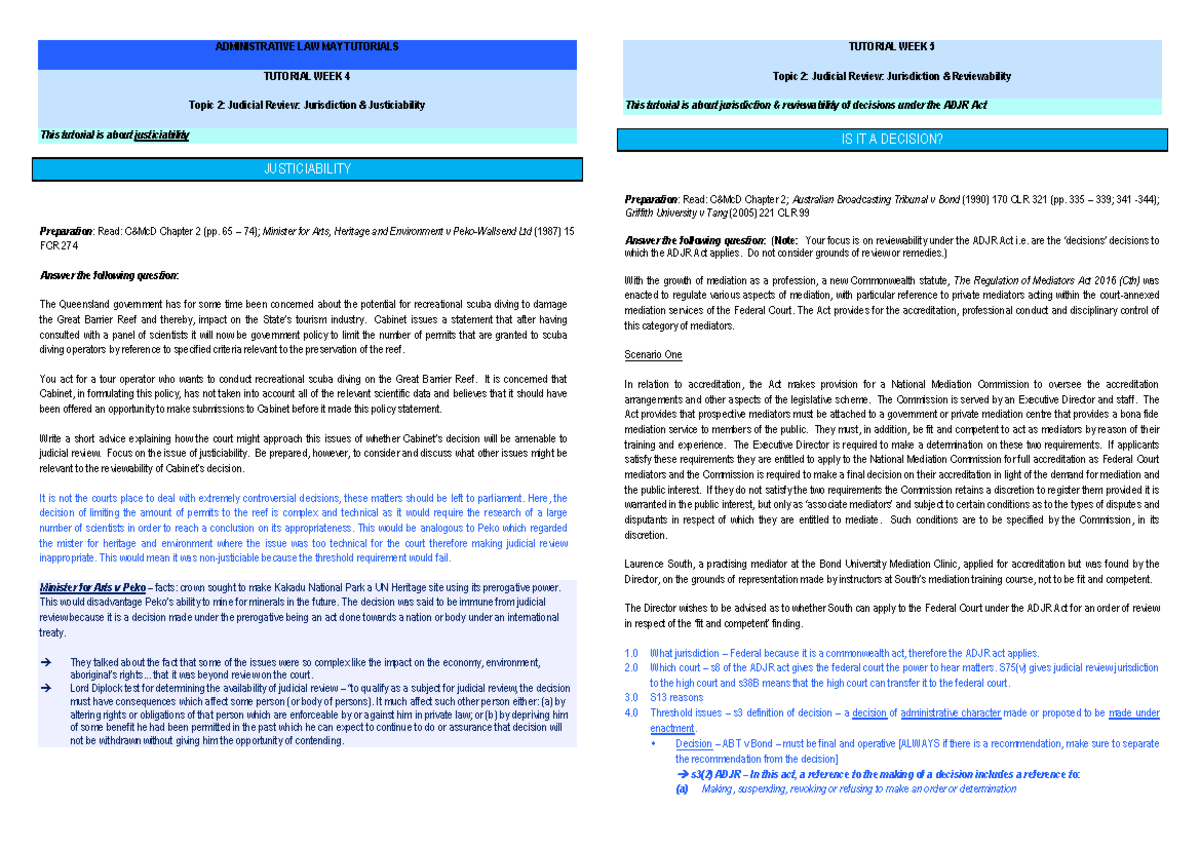 Admin tutorials & answer guides - ADMINISTRATIVE LAW MAY TUTORIALS ...