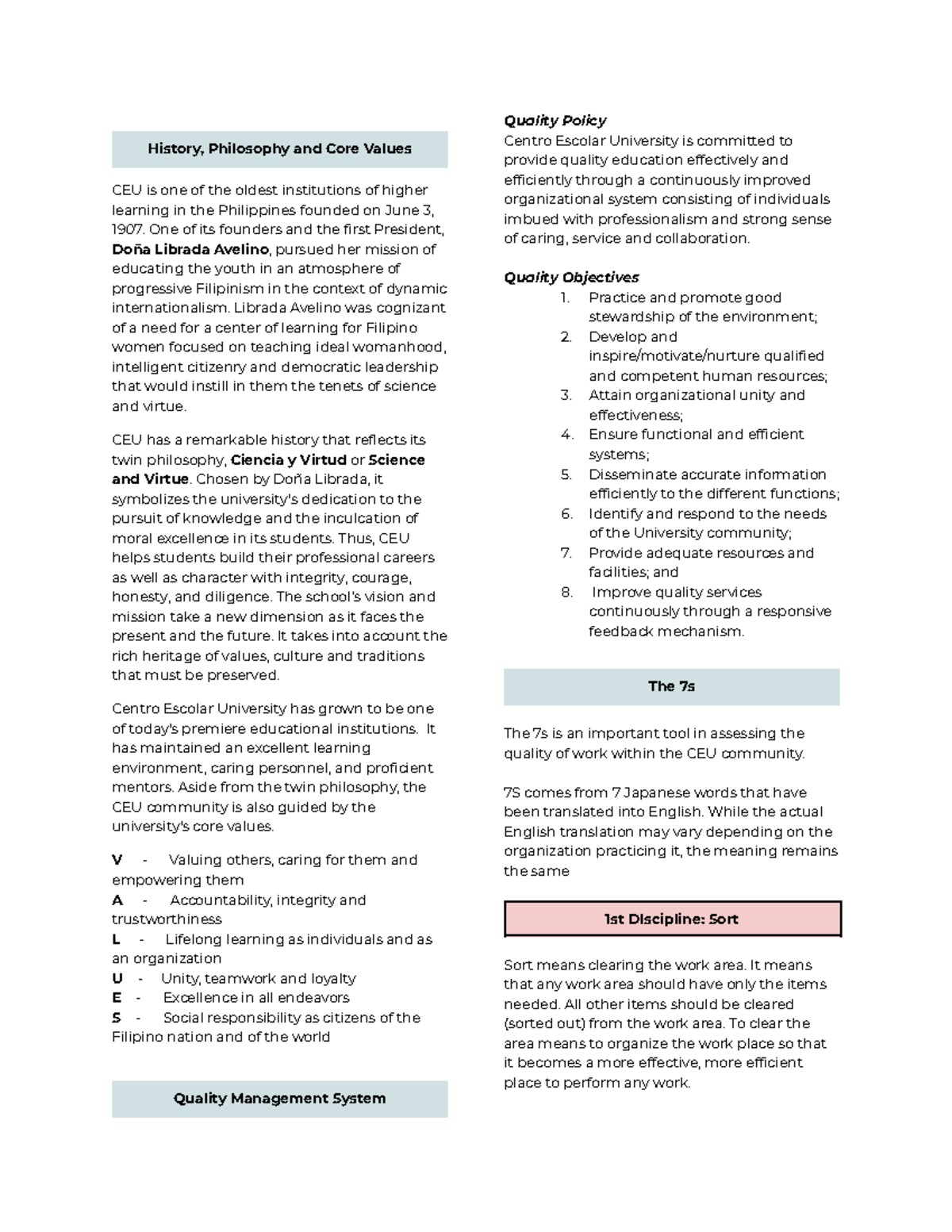 ETS - Module 1 - History of CEU 7s CEU Hymn - History, Philosophy and ...