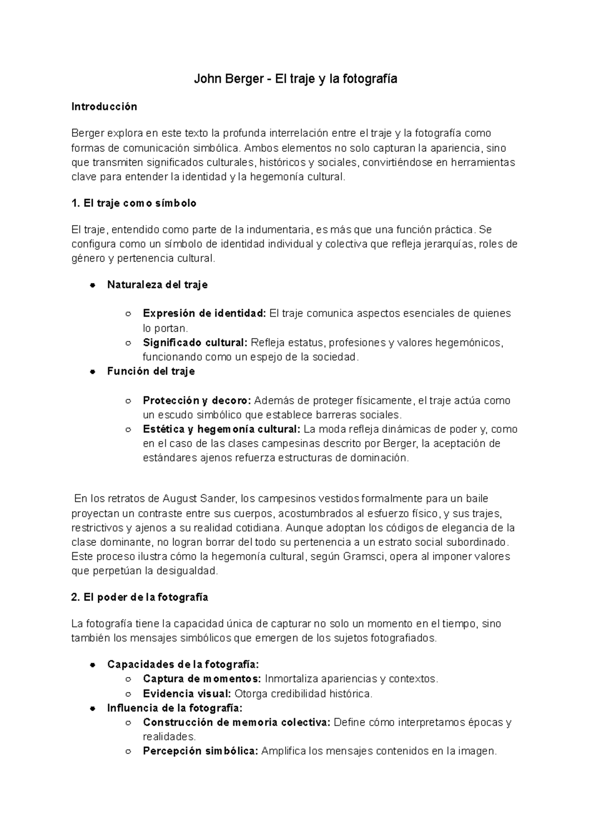 Adit 1 - Resumen conta - John Berger - El traje y la fotografía ...